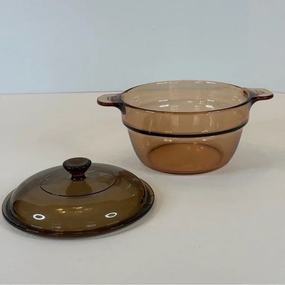 Corningware | Kitchen | Corningware Amber Glass Cookware With Lid ...
